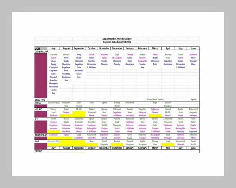 Shift Rotation Schedule Template 8 Free Sample Schedule