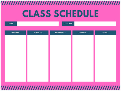 Template for Class Schedule 22+ Free - sample schedule