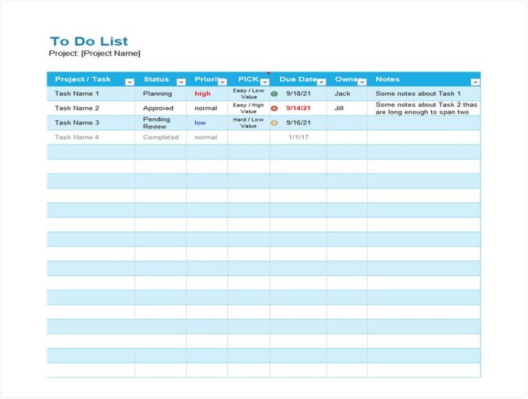 7+ Free Task Scheduler Template - sample schedule