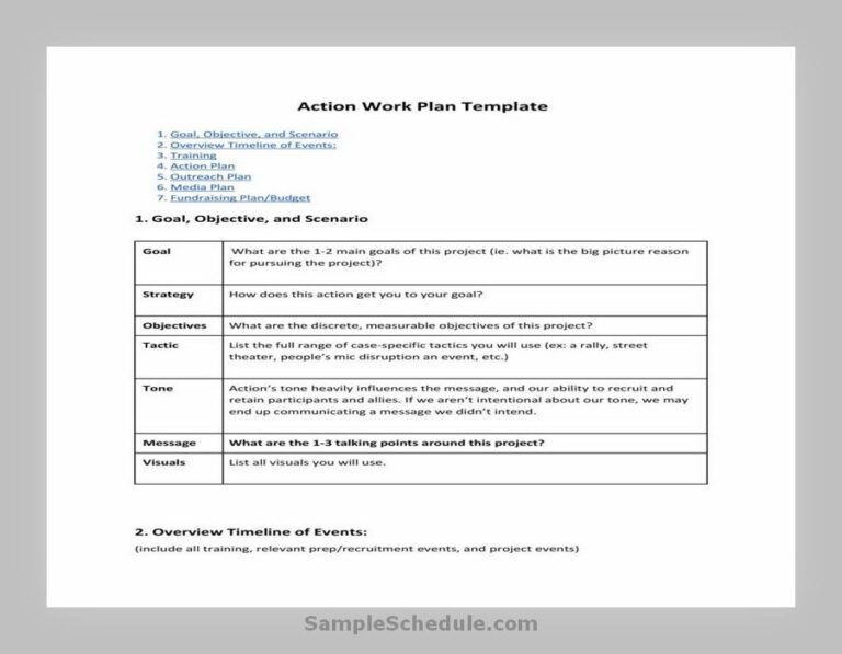 50+ Free Work Planner Template & Sample (Word, Excel ) – sample schedule