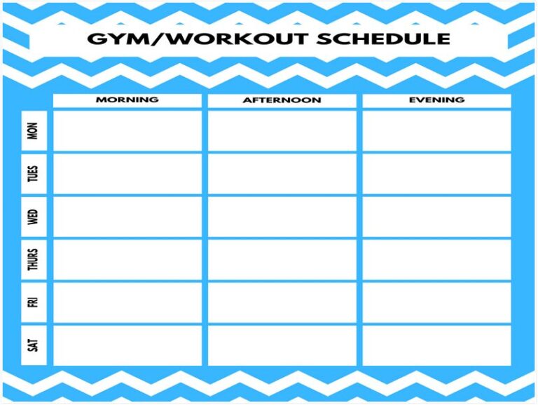 10+ Excellent Gym Schedule Template To Catch Your Customer’s Attraction ...