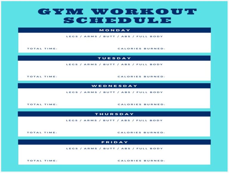 10+ Excellent Gym Schedule Template To Catch Your Customer’s Attraction ...