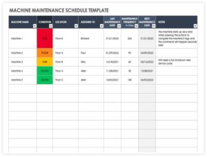 10+ Best Machine Maintenance Schedule Template (PDF WORD EXCEL ...