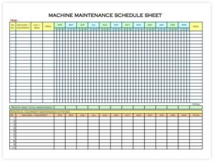 10+ Best Machine Maintenance Schedule Template (PDF WORD EXCEL ...