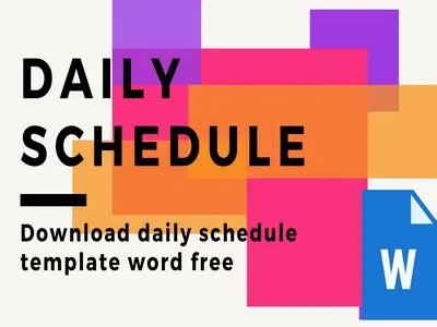 30+ Daily Schedule Template Word Free - sample schedule